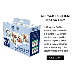 FujiFilm Accesories Pack, Includes Photo Album, Camera Case, Camera Strap, 60 Exposures Film Value Pack & Cleaning Cloth - Blush Pink (Camera Not Included)