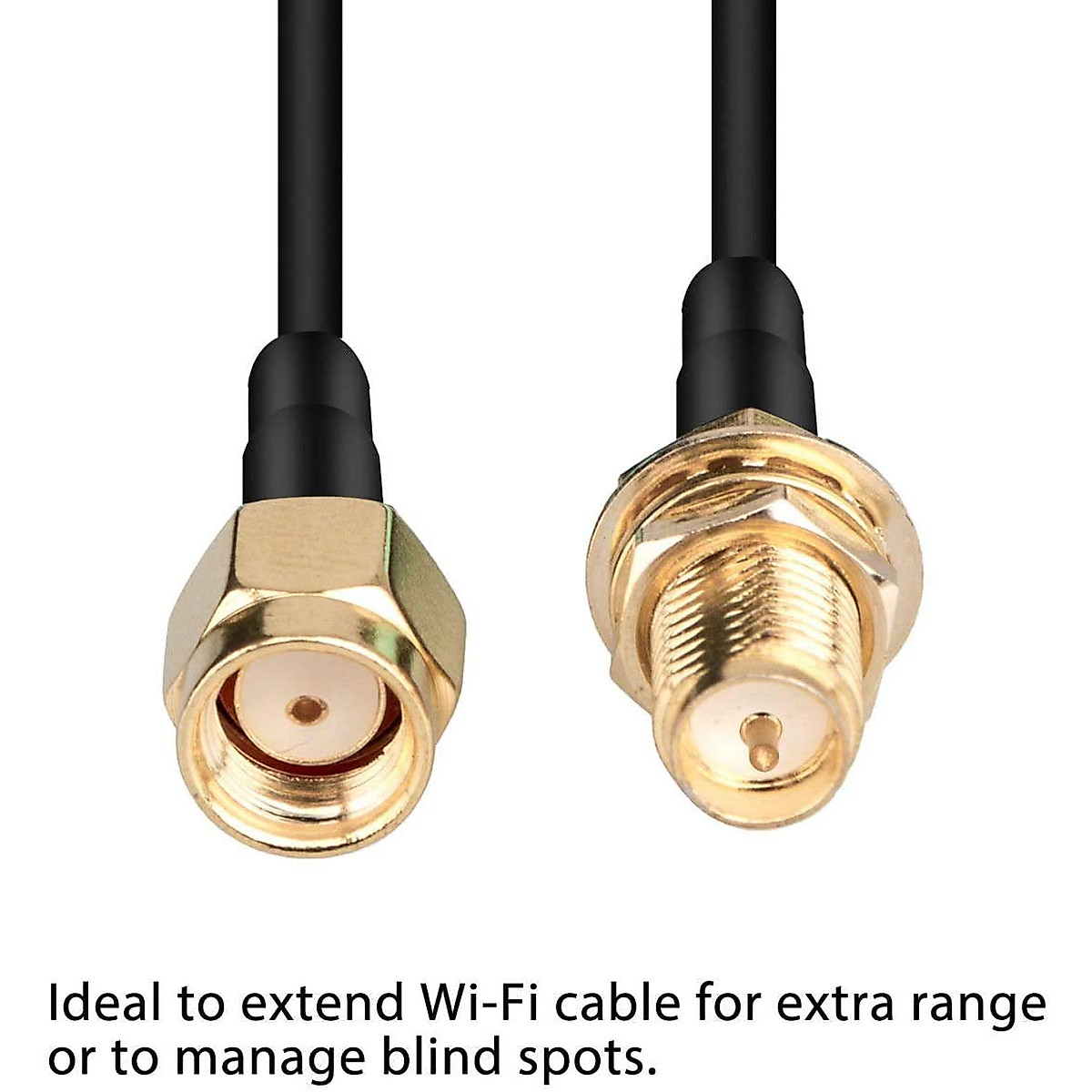 JOINSI 5-Pack 10ft WiFi Antenna Extension Coaxial Cable RP-SMA Male to RP-SMA Female for WiFi LAN WAN Router Bridge Antenna Security IP Camera Signal Booster Repeater Wireless Network Card Adapter