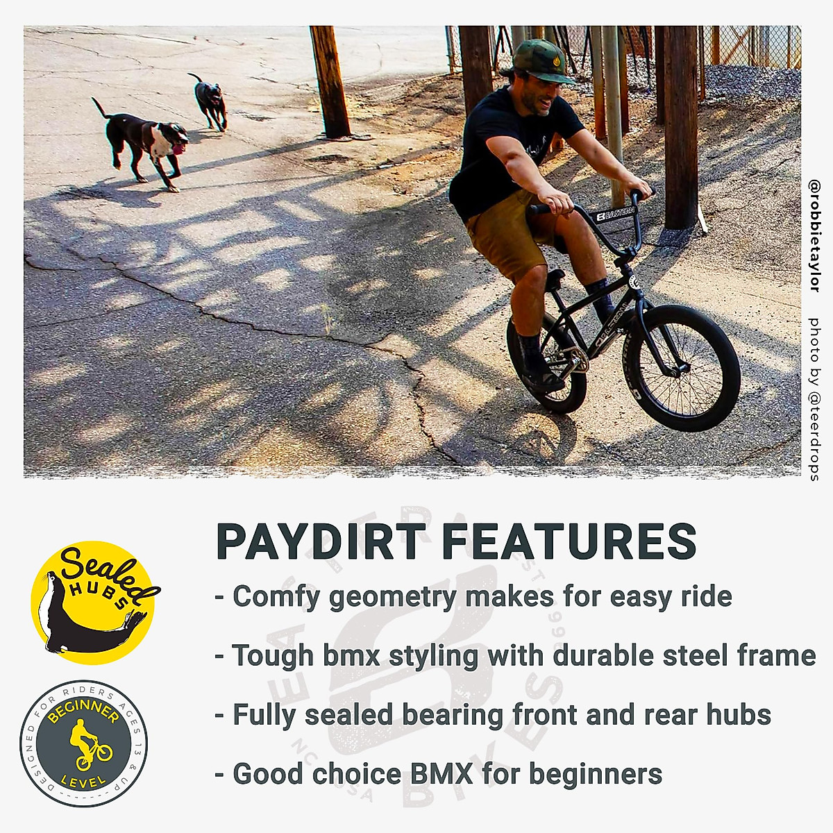Eastern Bikes Eastern BMX Bikes - Paydirt Model 20 Inch Bike. Lightweight Freestyle Bike Designed by Professional BMX Riders at (Yellow)