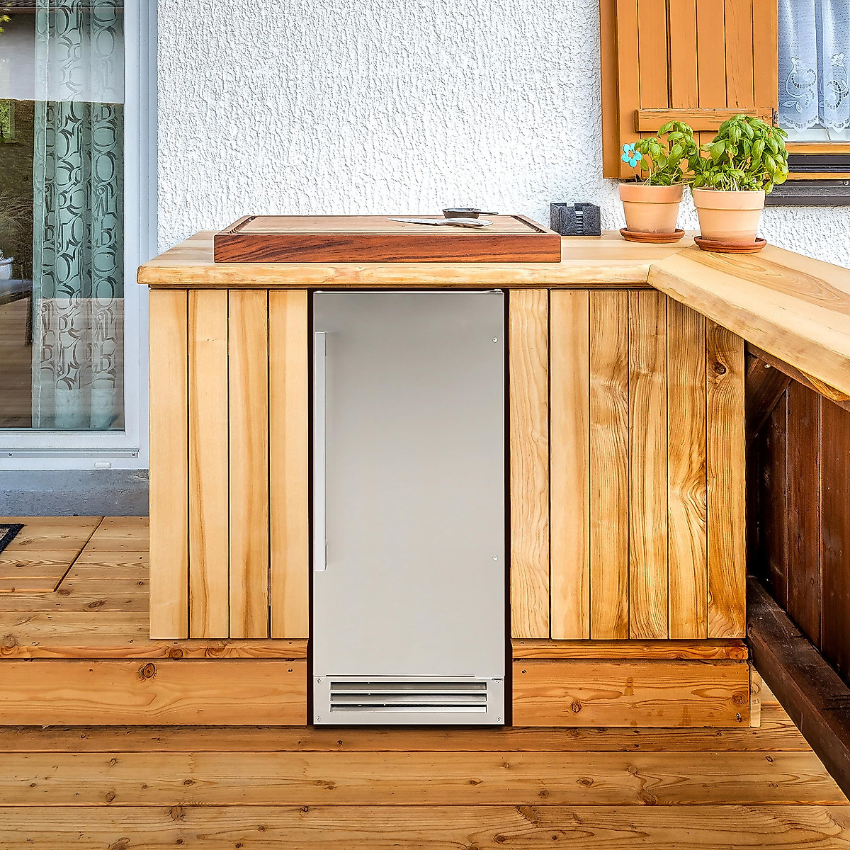 DUURA Elite Outdoor Built-in Ice Maker in Stainless Steel | Large Clear Ice Cubes, 25 lbs. Freezer Storage, Under Counter or Cabinet | Ice Machines, Commercial, for Home Kitchen