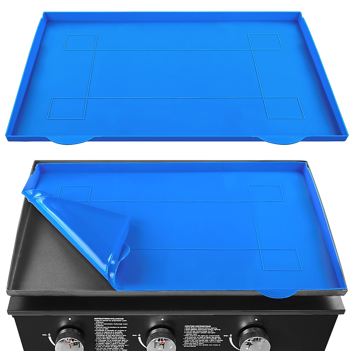 28" Silicone Griddle Mat for Blackstone Grill, Heavy Duty Food Grade Silicone Griddle Buddy Mat Top Cover for Blackstone Griddle Grill, Protect Griddle No Rust Dirt From Animal, Reusable Griddle Mat