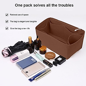 Lckaey Purse Organizer insert for LV NOE BB Petit NOE NM storage bag Organizer With Zipped pocket Y059coffee-Large