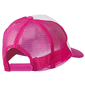 Back Off Embroidered Foam Mesh Cap - Hot Pink White OSFM