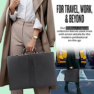Solo Grand Central Attaché Briefcase with Combination Locks, Black
