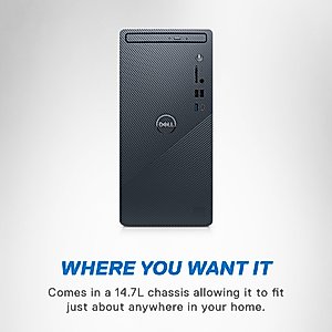 Dell Inspiron 3020 Desktop - Intel Core i7-13700, 1TB SSD + 1TB HDD, 16GB DDR4 RAM, DVD RW, Intel UHD 770 Graphics, Windows 11 Pro, 1 Year Premium Support + 6 Months Migrate - Mist Blue