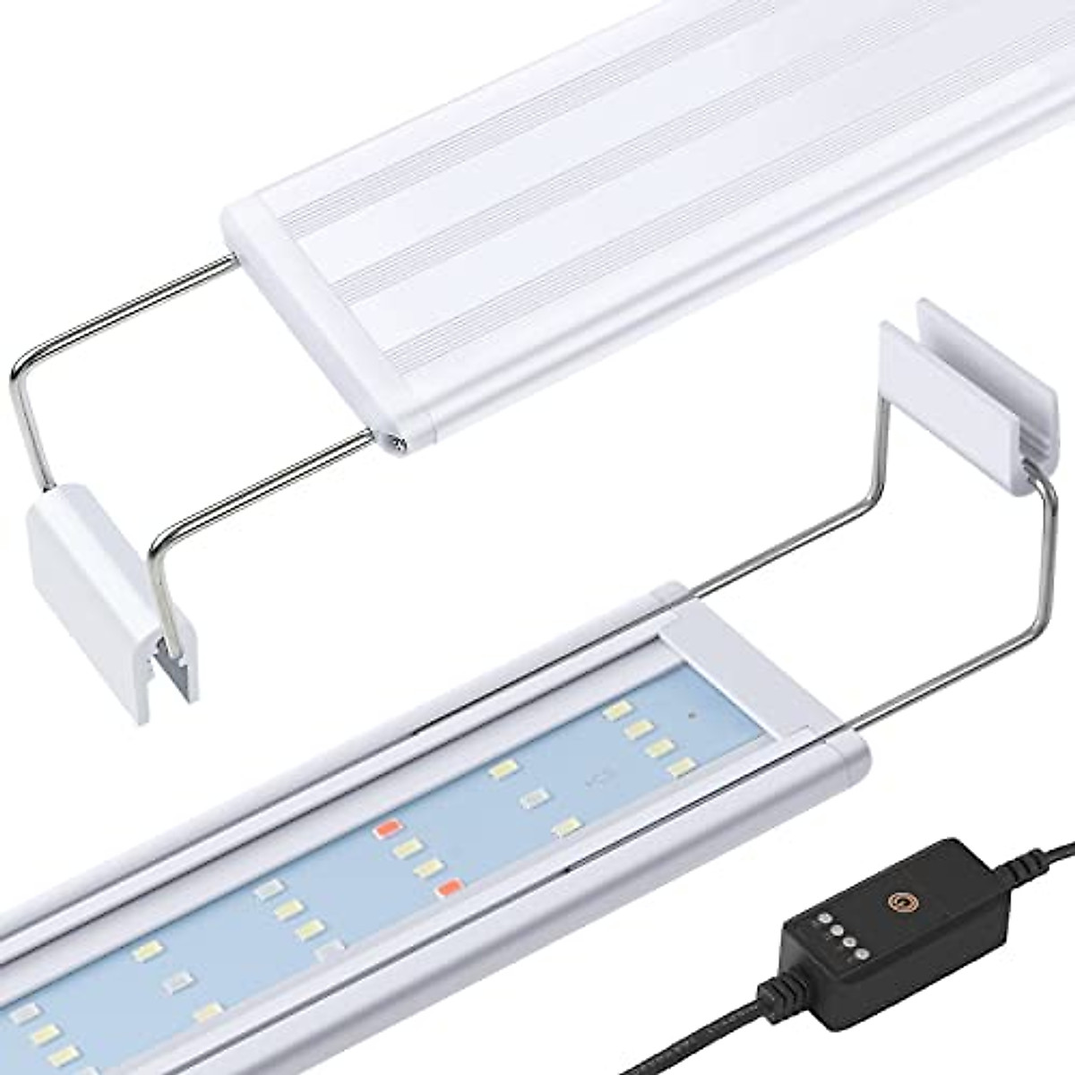 HITOP Full Spectrum LED Aquarium Light – 16-24” Classic Fish Tank Light with Timer, Aquarium Plant Light with Stable Extendable Brackets (16-24in)