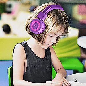 ELECDER i37 Kids Headphones for Children Girls Boys Teens Foldable Adjustable On Ear Headphones with 3.5mm Jack for Cellphones Computer MP3/4 Kindle School
