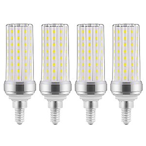E12 LED bulbs, 20W LED Candelabra Bulbs 150 Watt Equivalent,Daylight White 6000K, ceiling fan light bulbs,2000lm, Non-Dimmable LED light bulb, LED Chandelier Bulbs for Ceiling Fan,Home Lighting,4 Pack