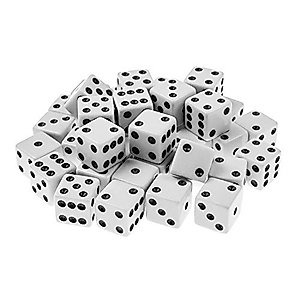 Handy Basics 100 Pack Standard Game Dice 16mm (White)