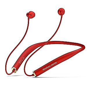 Bluetooth Headphones Wireless Earbuds Neckband with mic Noise Cancelling Wireless Headset 400 Hours Standby timefor Sports (Tomato red)