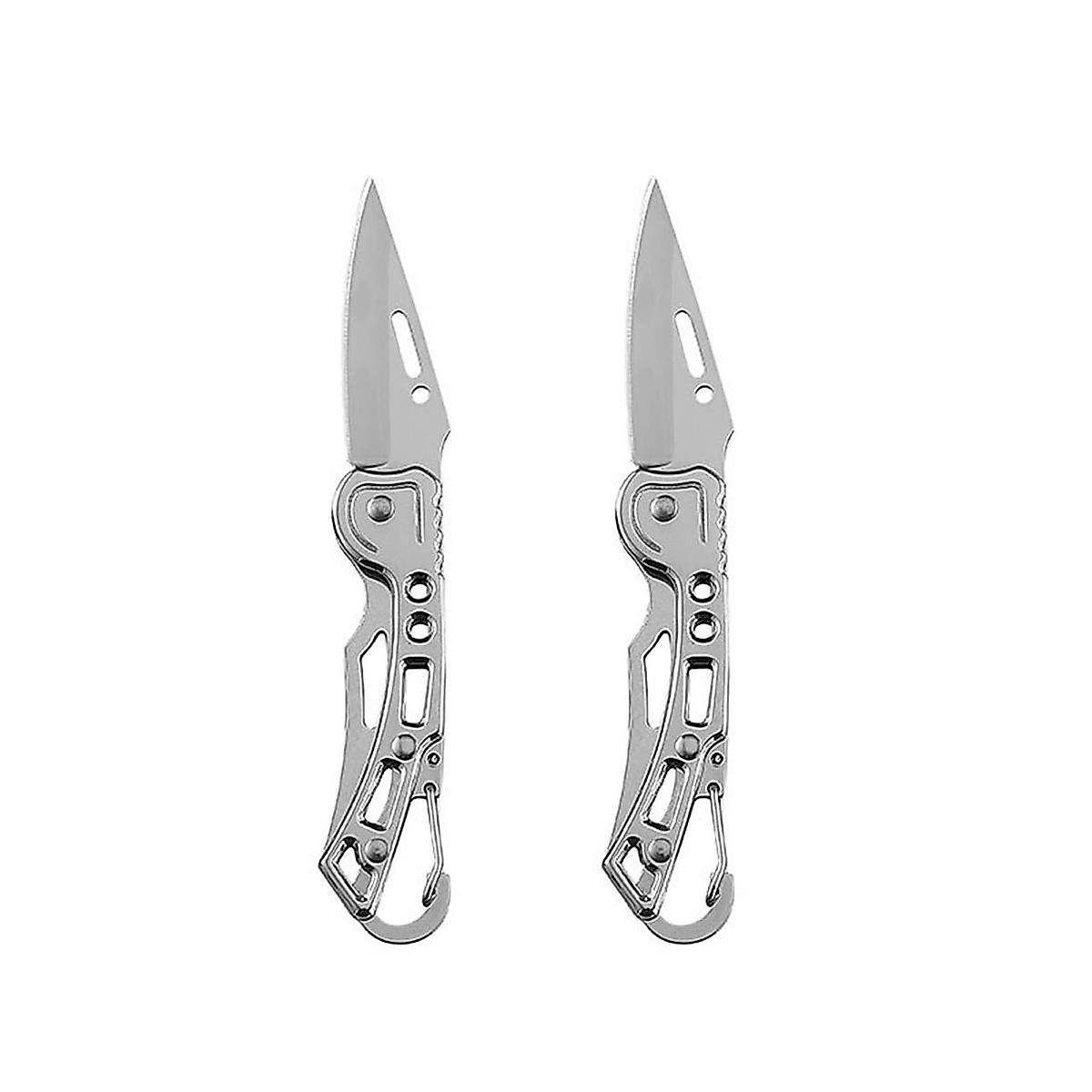 SHixu Folding Knife2Pcs Mini Keychain Knife Men's and Women's Pocket Knife Used for Cutting Rope, Paper Boxes and Fruits Easy to Carry Daily. Closed Length 3.15Inch/8cm