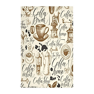 ALAZA Theme of Coffee and Coffee House Decorative Kitchen Dish Towels 1 Piece,Soft and Absorbent Kitchen Hand Towels Home Cleaning Towels Dishcloths,18 x 28 Inch