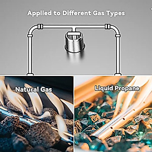 Skyflame Linear Stainless Steel Drop-in Fire Pit Pan and Burner with Burner Cover, 42 by 6-Inch