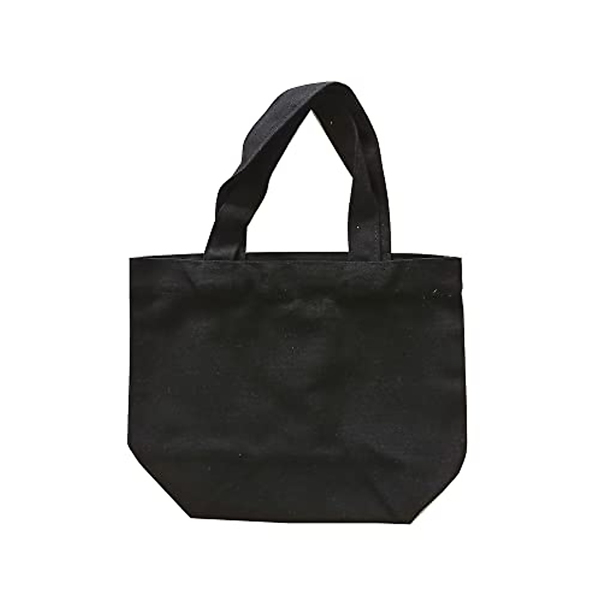 Chezi Plain Thick Canvas Mini Tote Bag DIY 9x8x4 (Black)
