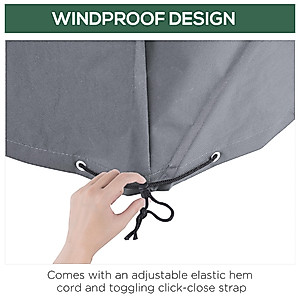 Outsunny 97" x 65" x 26" Heavy Duty Outdoor Sectional Sofa Cover, Waterproof Patio Furniture Cover for Weather Protection, Gray