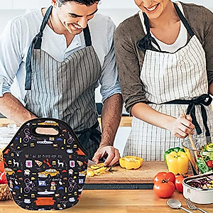 LOOJIM Friends TV Show Merchandise Neoprene Lunch Bag Friends TV Show Gifts Reusable Tote lunch Box Friends Picnic Insulated Lunch Bags