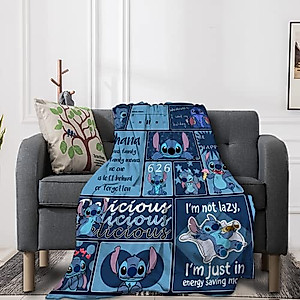 Flannel Blanket Soft Comfortable and Throw Warm Blanket Fits Couch Sofa Bedroom Living Room Suitable for Kids Adults 60"x50"