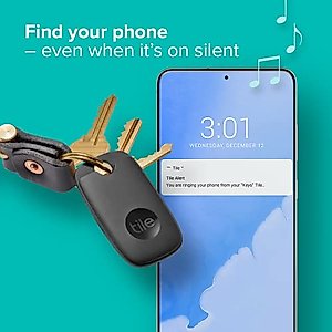 Tile Pro 1-Pack. Powerful Bluetooth Tracker, Keys Finder and Item Locator for Keys, Bags, and More; Up to 400 ft Range. Water-Resistant. Phone Finder. iOS and Android Compatible.