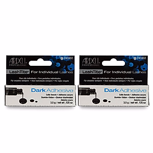 Ardell LashTite Adhesive Dark For Individual Fake Lashes, Secures False Eyelashes Extension For Weeks .125 Oz, 2 Pack