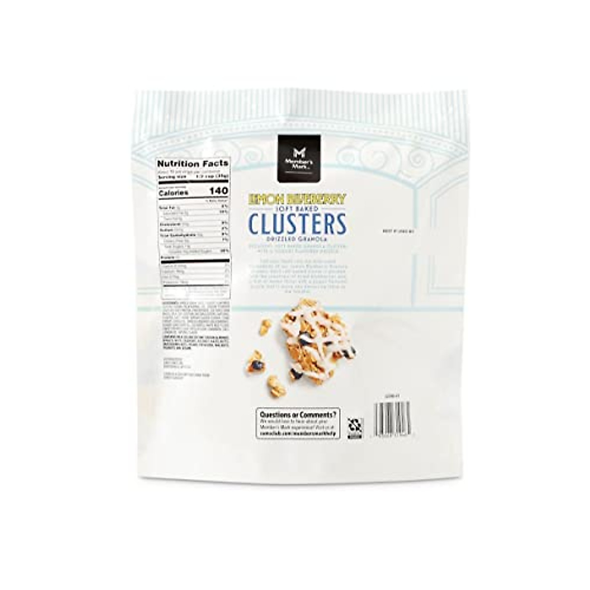 Member's Mark Lemon Blueberry Drizzled Granola Clusters (24 Ounce), 1.5 Pound (Pack of 1)