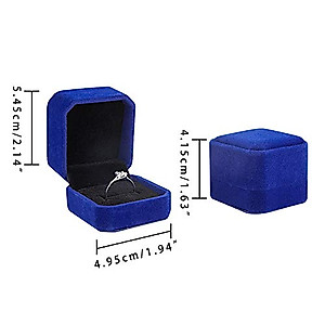 BENECREAT 10 Pack Velvet Ring Earring Box Gift Jewelry Box for Mother's Day, Engagement, Wedding Gift Favor- Royal Blue