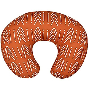 Baby Nursing Pillow Cover, Breastfeeding Pillow Cover Boys Girls, Nursing Pillow Case for Newborn, Soft Fabric Fits Snug On Infant, Washable & Breathable, Vintage Orange