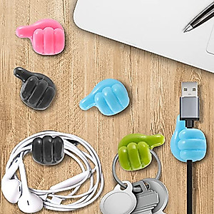 CfoPiryx 11pcs Cable Clips Cable Holder, Thumbs Duck Wire Organizer, Self-Adhesive Hooks Set for Desk, Power Cables, Charging Cables, Audio Cables, for Office, Desk Organiser(Size:11pcs)