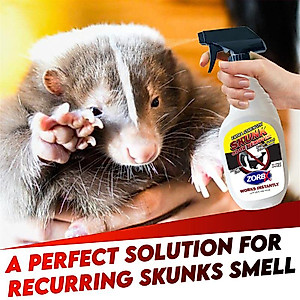 ZORBX Unscented Skunk Odor Remover Spray – Fast Acting Skunk Smell Removal | Extra Strength Skunk Odor Eliminator for Dogs, House, Home, Car, Clothes & Furniture (24 FL Oz.)