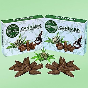 Cannabis Backflow Incense Cones - Total 20 Incense Cones Waterfall - Dual Pack of 10 Incense Backflow Cones - Waterfall Incense Cones - Incense Waterfall Cones