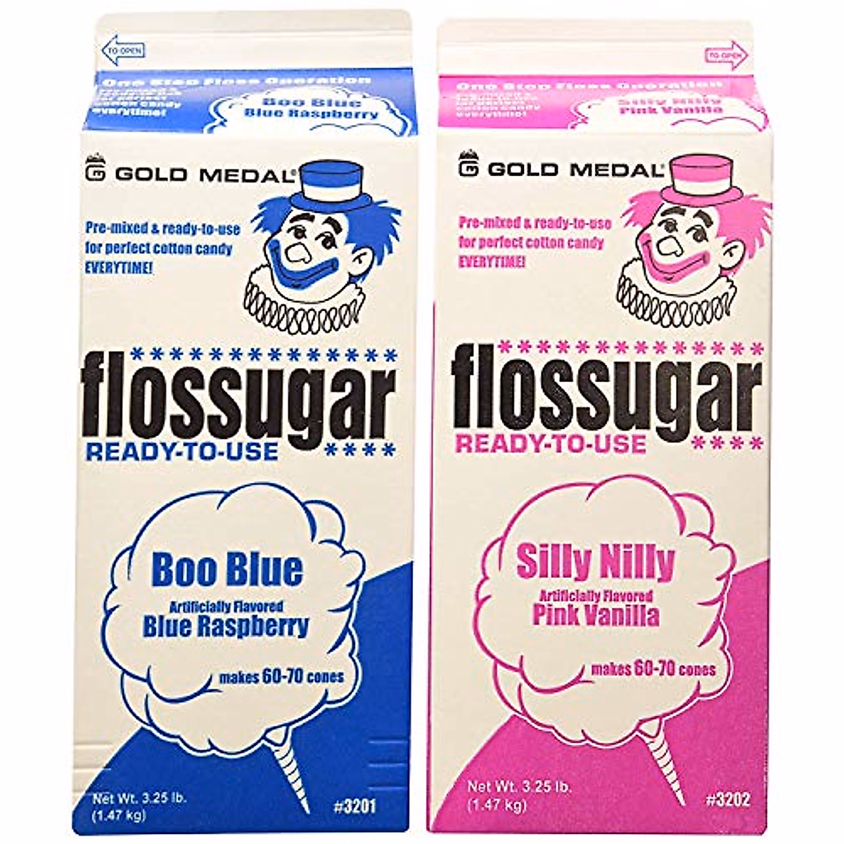 Concession Essentials - CE Floss Sugar -2pk Cotton Candy Floss Sugar 2 Pack (Pink Vanilla and Blue Raspberry)