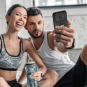 FRLMOOES for iPhone 11 Pro Case with 2 Glass Screen Protector,iPhone 11Pro Kickstand Case with Slide Camera Cover& 360°Magnetic Ring Shockproof Military Grade Drop Heavy Duty Protection Men 5.8‘’black