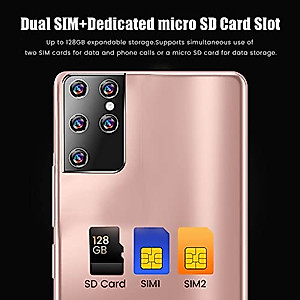 Unlocked Mobile Phones, 6.1 Inch Ultrathin Android Smart Phone HD Full Screen Phone, Dual SIM Deca-core Unlocked Smartphones 1+8G RAM, 2MP+5MP Mobile Cell Phone, Gift for Friends (Rose Gold)