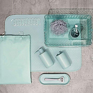iDesign Cade 4-Piece Bathroom Accessory Set, Soft Aqua