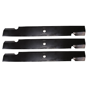 USA Mower Blades U15207BP (3) High-Lift for Exmark 1-613112 1-613250 613250 Length 20-1/2 in. Width 2-1/2 in. Thickness .200 in. Center Hole 5/8 in. 60 in. 61 in. Deck