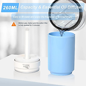 Humidifiers, Humidifier for Bedroom, Can Air Humidifier, Humidifiers for Home and Plants, USB Powered And Battery Powered Portable for Home Office Car Outdoor, 2 Mist Modes, Night Light, Auto-Off