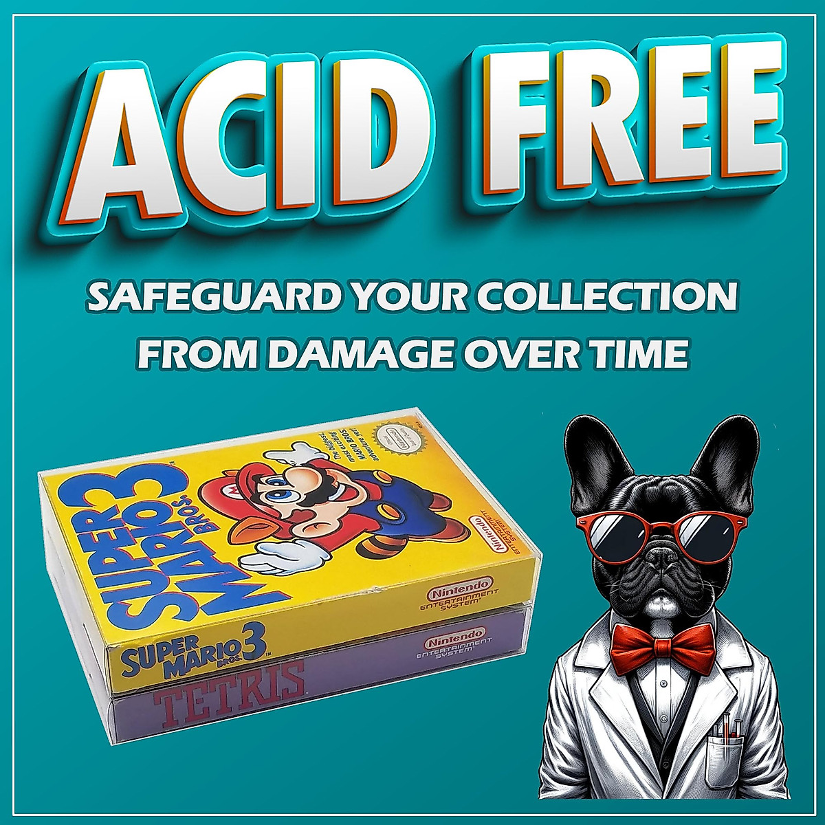 MALKO Video Game Protector Compatible with Nintendo NES Games Boxes | Clear Plastic Sleeve | 10 Pack