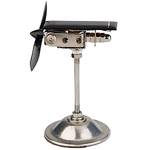 Sunnytech Solar Power Windmill Black Propeller Creative Solar Car Rotating Windmill Ornaments Dynamic Interior Decoration Science Home Office Toy for Desk Physics Toy Solar Car Decoration WJ154