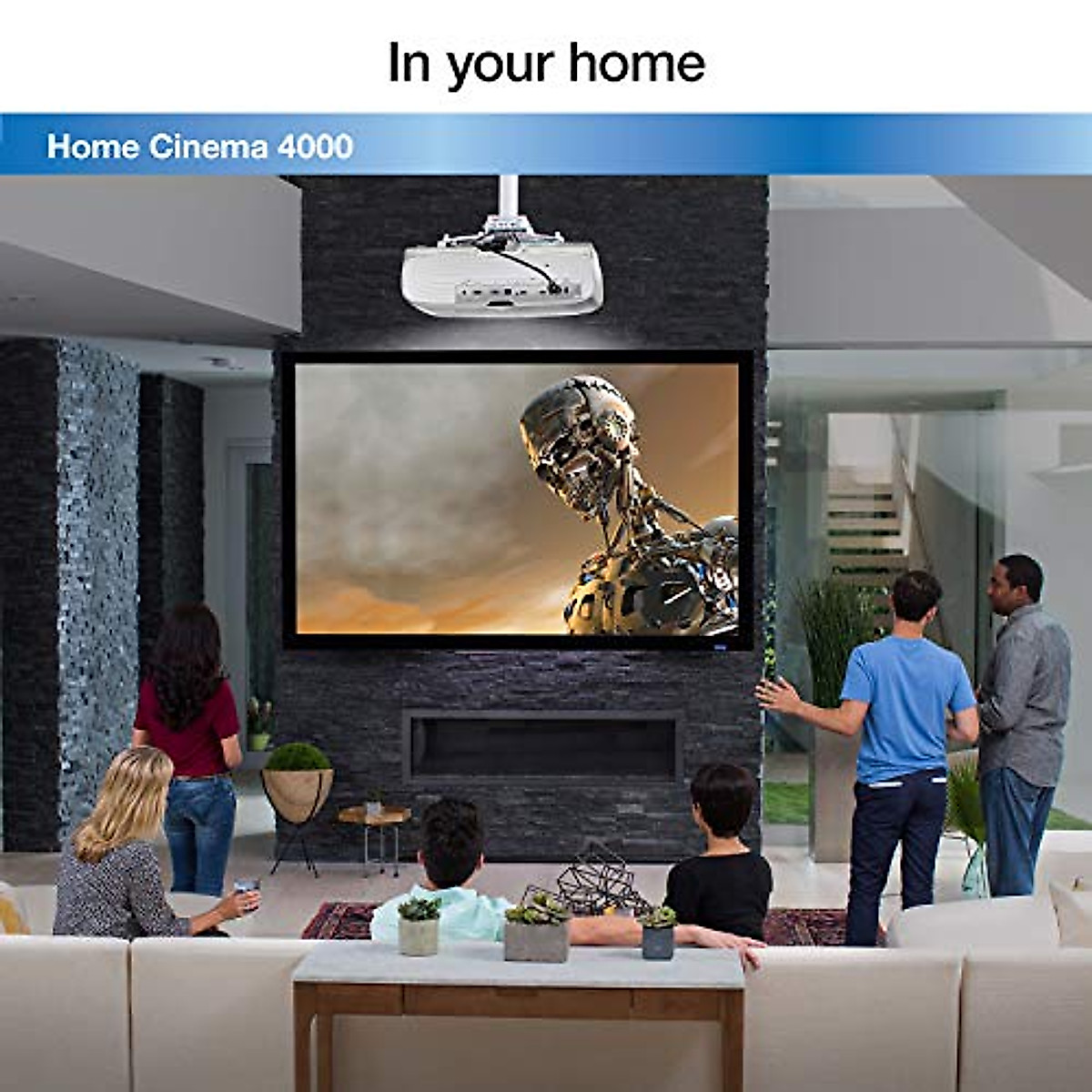 Epson Home Cinema 4000 3LCD Home Theater Projector with 4K Enhancement, HDR10, 100% Balanced Color and White Brightness and Ultra Wide DCI-P3 Color Gamut