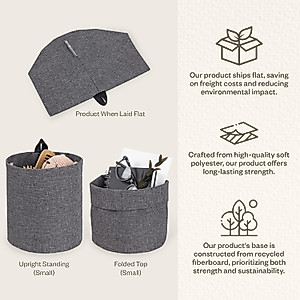 Bigso Box of Sweden Soft Hang Around Hanging Storage Basket Small | For Organizing Everyday Necessities | Collapsible Wall Hanging Storage Basket for Closets | 6.7" x 6.7" | Small | Navy