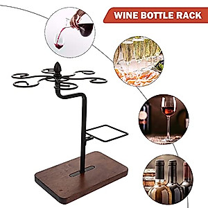 STOBAZA 1pc Delicate Tabletop Metal Countertop Cups Red Home Display Base Kitchen Office Bar Party Shelf Goblet Holder Organizer Drying Holiday Glasses Wooden Wood Wine Tree Hotel