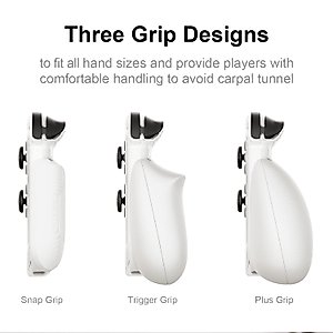Skull & Co. GripCase OLED Bundle: A Dockable Transparent Protective Case with Replaceable Grips [to fit All Hands Sizes] for Nintendo Switch OLED Model- OLED White