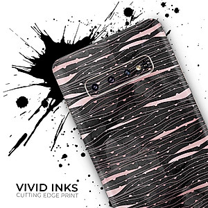 DesignSkinz Karamfila Marble & Rose Gold Striped v9 Protective Vinyl Decal Wrap Skin Cover Compatible with The Samsung Galaxy S20 (Screen Trim & Back Glass Skin)