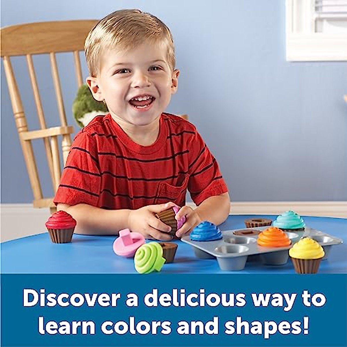 Learning Resources Smart Snacks Shape Sorting Cupcakes,17 Pieces, Ages 18 Months+, Fine Motor, Color & Shape Recognition