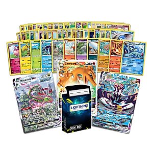Lightning card collection Vmax/Vstar Bundle |Collectible Trading Card Deck Box Bundle with 50 Pokemon Cards That Includes a Vmax or Vstar Card