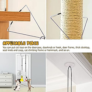 HOSFROLL Cat Toys Wand, Interactive Cat Toy with Super Suction Cup Sticky Detachable 12 PCS Feather Replacements 2 Wands Cat Spring Feather Toys for Indoor Cats Kitten Toys (8 Toys Double Headed)