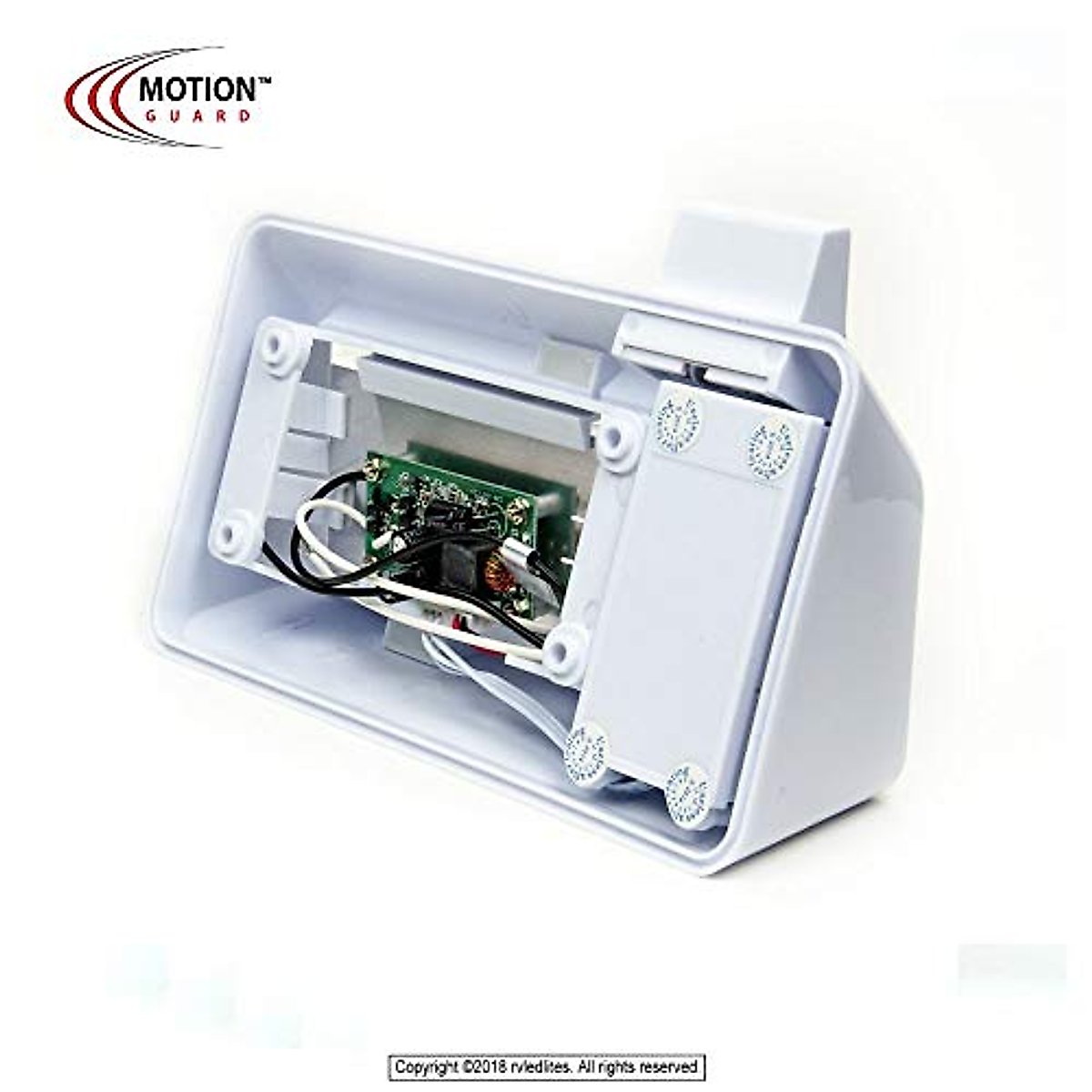 MOTION-GUARD, MG1000-450W, RV Motion Sensor Light, 12 Volt, Exterior Mounted Motion Sensor Bright LED Porch Utility IP65 Flood Light with Battery Monitoring Sensor and EMI Suppression, USA Designed