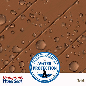 Thompson’s WaterSeal Solid Color Waterproofing Wood Stain and Sealer, Sedona Red, 1 Gallon