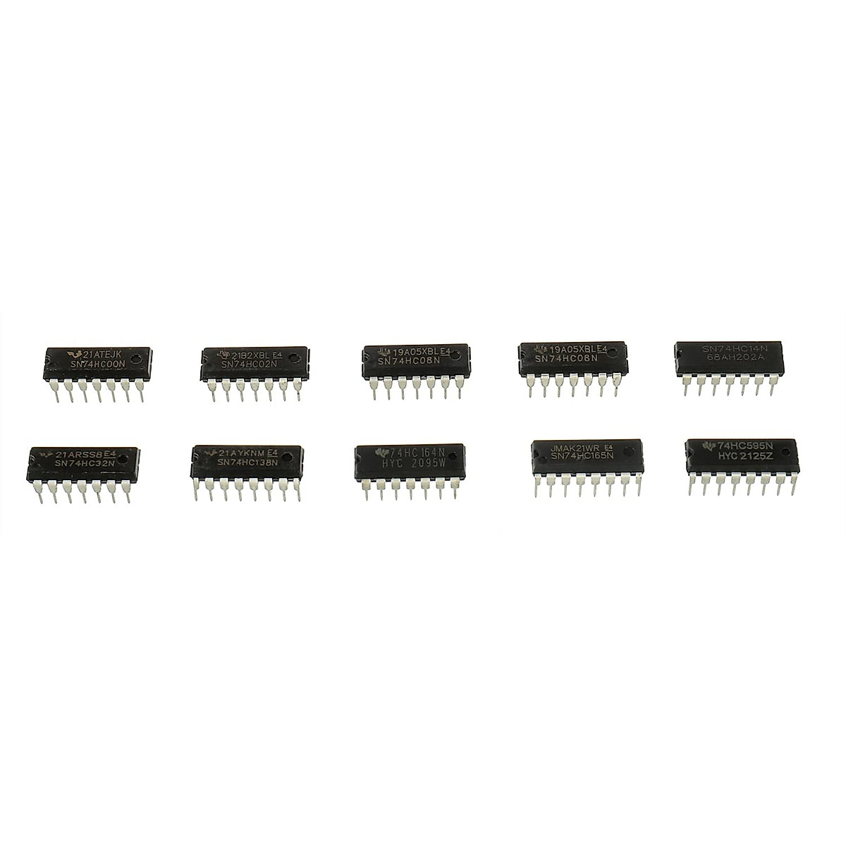 BOJACK 10 Values 30 Pcs Series Shift Output Registers IC chip,Including:SN74HC00N SN74HC02N SN74HC04N SN74HC08N SN74HC14N SN74HC32N SN74HC138N SN74HC164N SN74HC165N SN74HC595N IC Assortment Kit