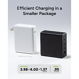 mophie USB C Charger GaN 120W, 4-Port Fast Compact Wall Charger for MacBook Pro/Air, iPad Pro, Galaxy S22/S21, Dell XPS 13, Note 20/10+, iPhone 14/13/12 Pro, and More - Black