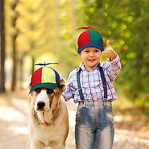 2 Pack Adult Hat Baseball Cap Brightly Rainbow Top Hat with 4 Replaceable Bamboo Dragonflies for Halloween(Green, Blue Brim)